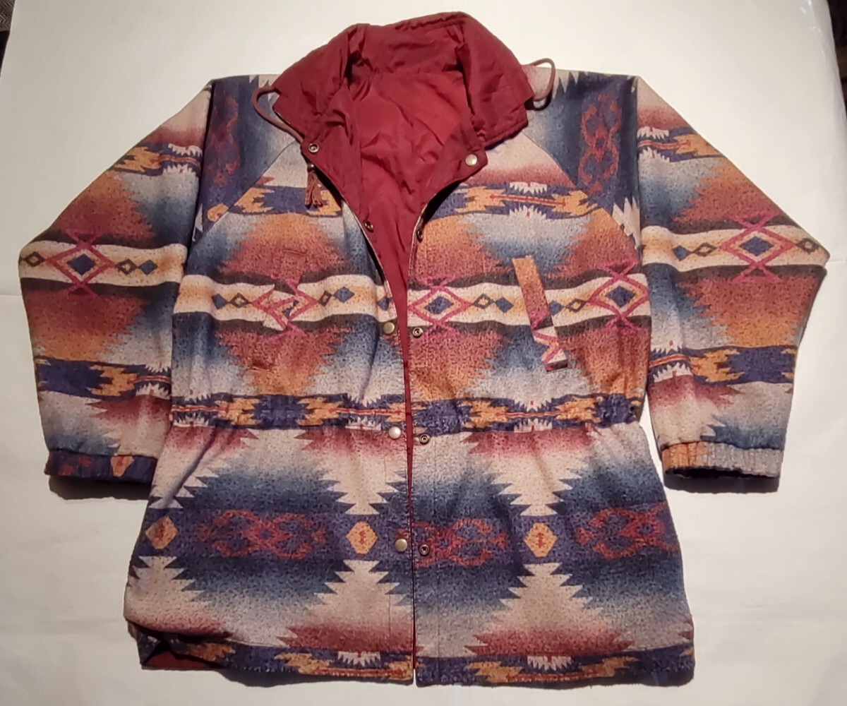 Vintage 90s Unisex Adult Jacket Medium Purple Aztec R… - Gem