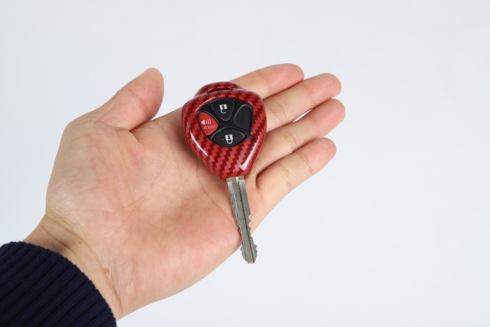 Red Carbon Fiber Key Fob Shell Cover Decoration For 4RUNNER SR5 TRD ...