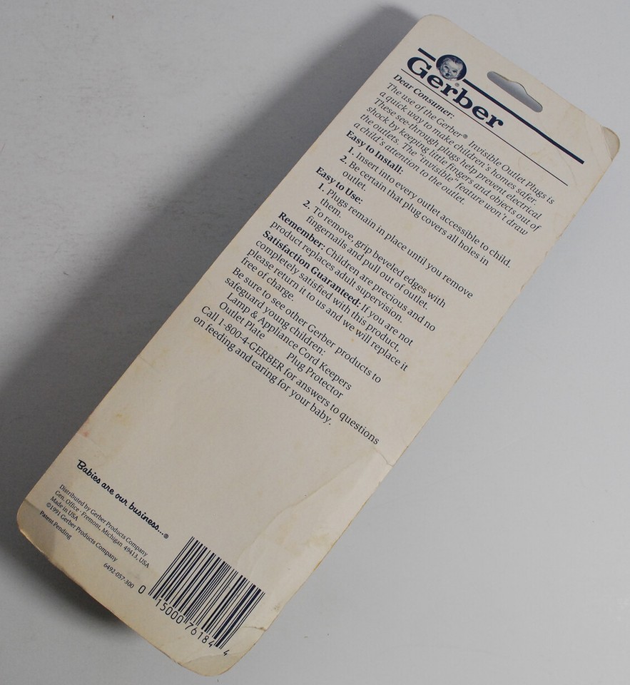 Vintage 1991 12 Gerber Baby Invisible Electric Safety Outlet Plugs | eBay