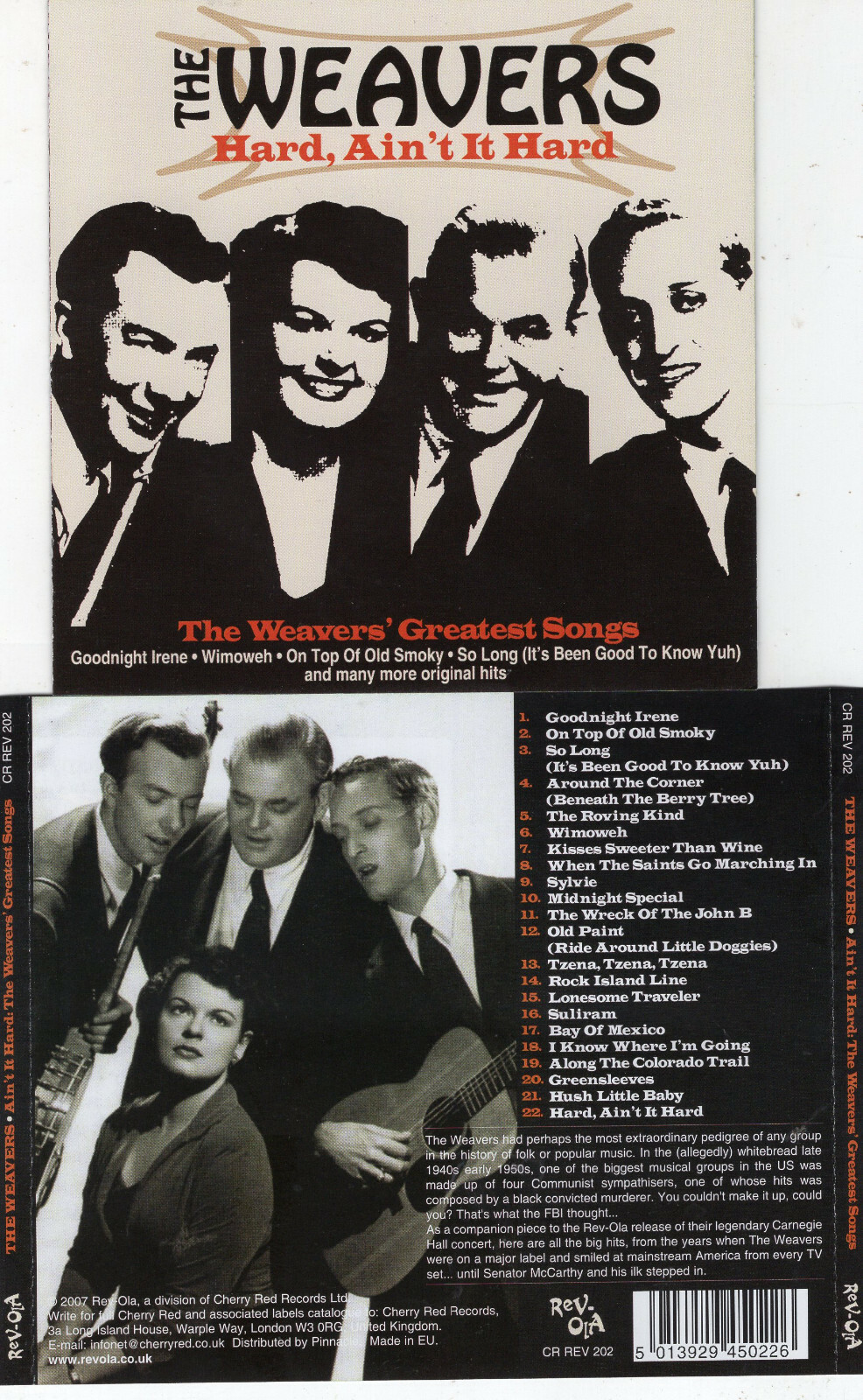 THE WEAVERS - AIN'T IT HARD: WEAVERS' GREATEST SONGS (CD 2007) *22 ...