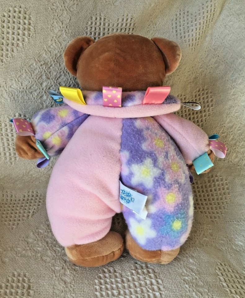 TAGGIES MARY MEYER BABY BROWN BEAR PINK FLORAL FLEECE PLUSH - 12" TALL ...
