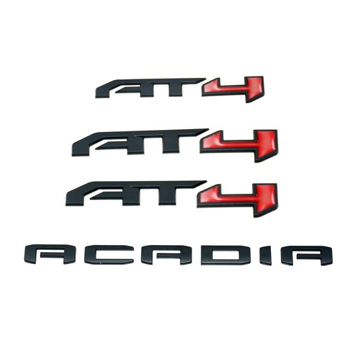 4PC 2020-2023 Acadia AT4 Door Rear Tailgate Badge Emblem Matte Black ...
