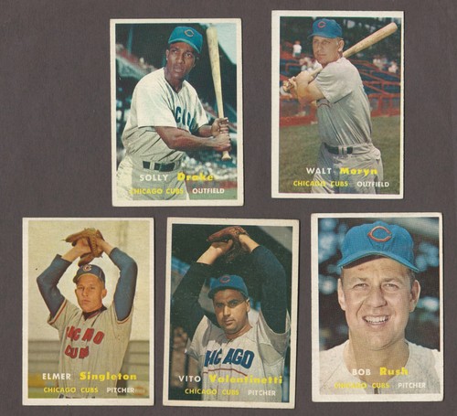 Chicago Cubs (5) Solly Drake #159 RC, Moryn #16~ 1957 Topps Baseball ...