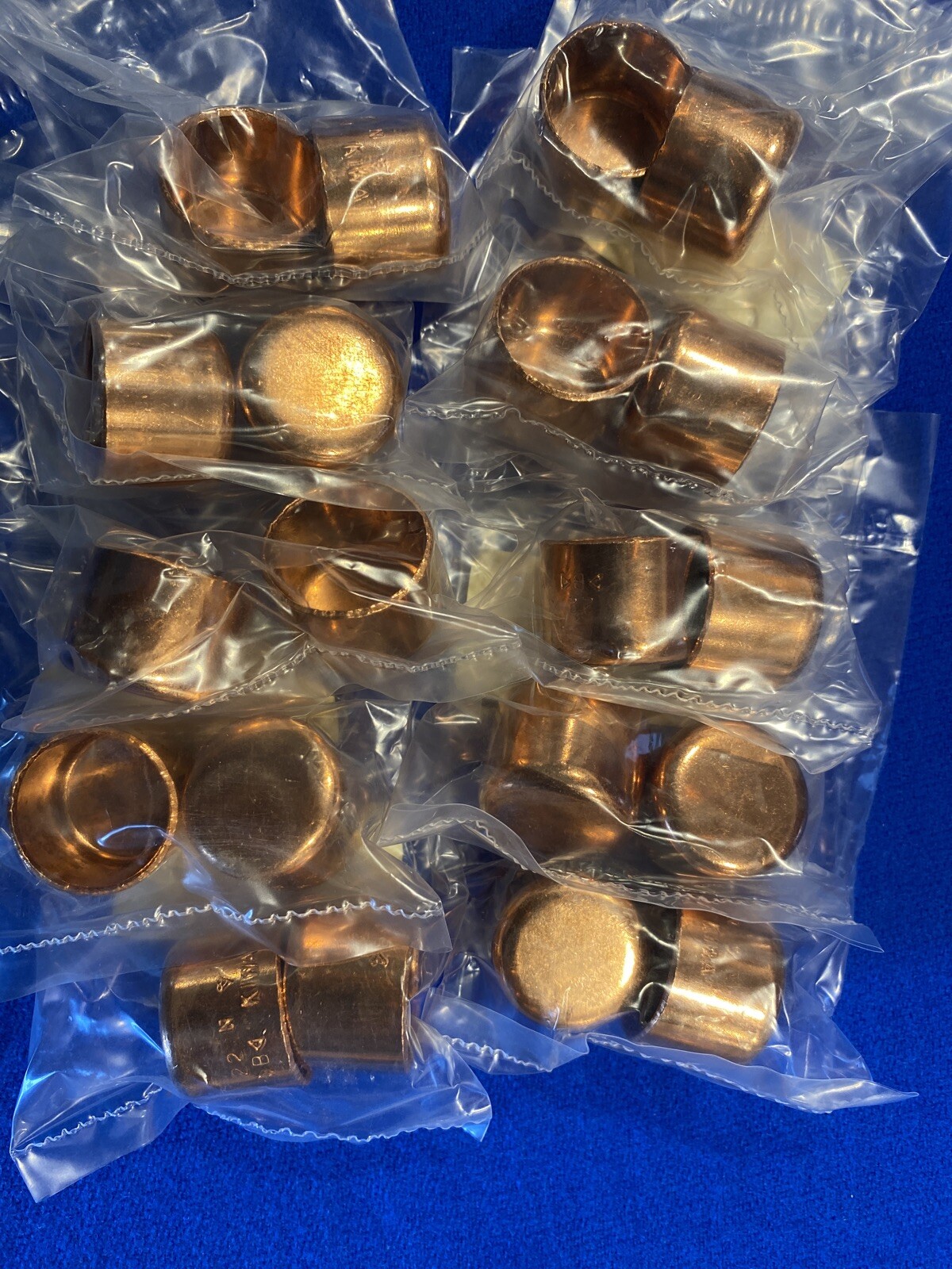 CONEX 22mm END CAP STOPEND - END FEED - COPPER FITTING - Lot of 20 pcs ...