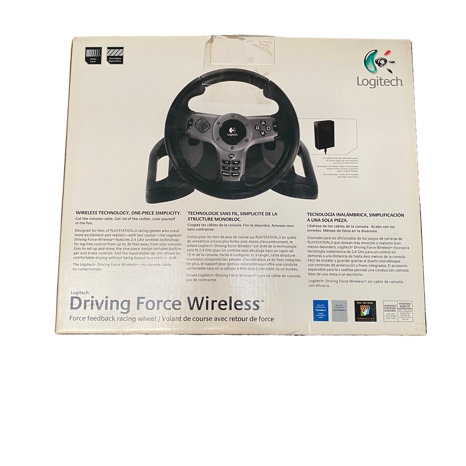 Ps3 Logitech Driving Force Feedback Wireless Racing Wheel PlayStation 3 ...