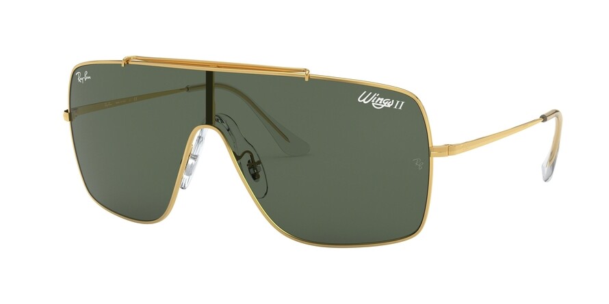Ray-Ban WINGS II RB 3697 Gold/Dark Green (9050/71) Sunglasses | eBay