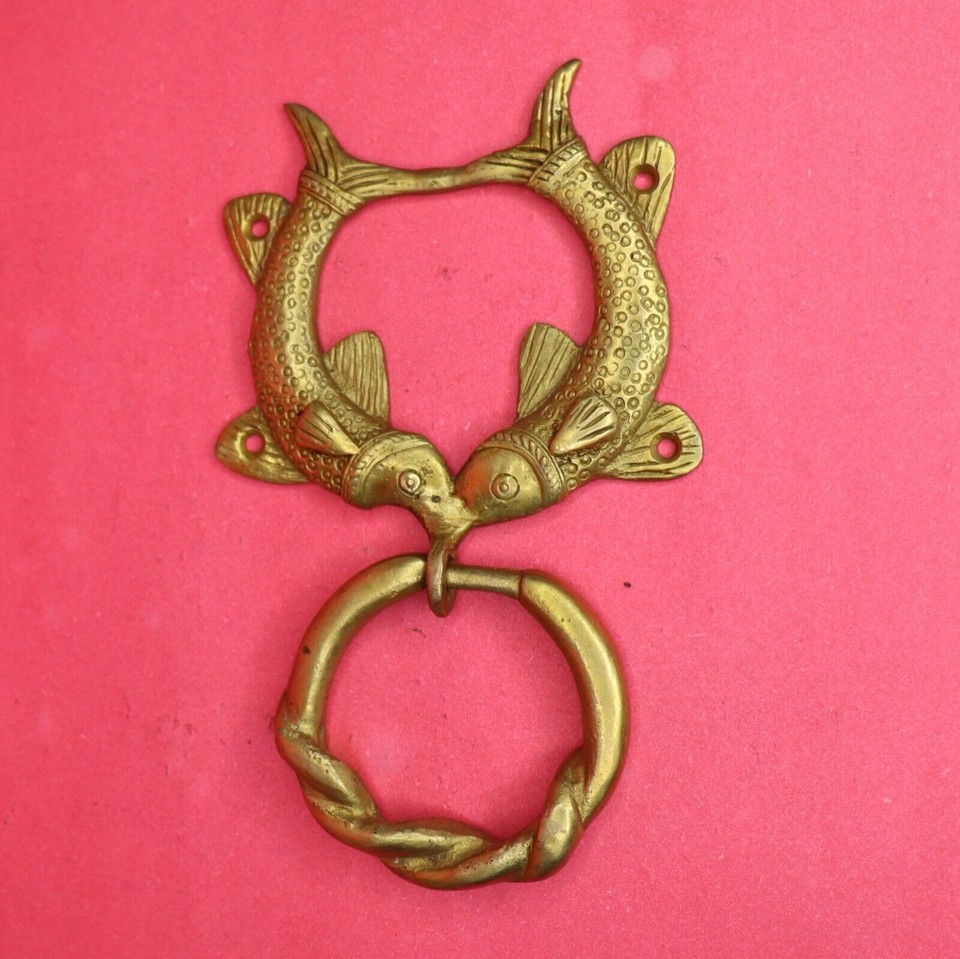 Handcrafted Brass Two Joint Fish Shape Doorbell Victorian Finish Door ...