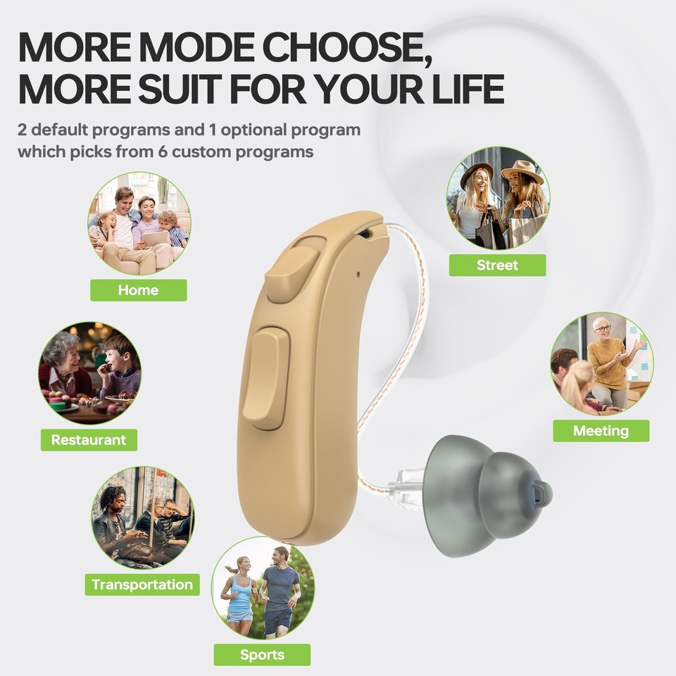 Seniors OTC Hearing Aids Bluetooth RIC Rechargeable Self-Fitting APP Control | eBay