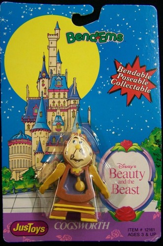 Vintage 1992 Disney Beauty and the Beast COGSWORTH figure NEW Bend-Ems ...