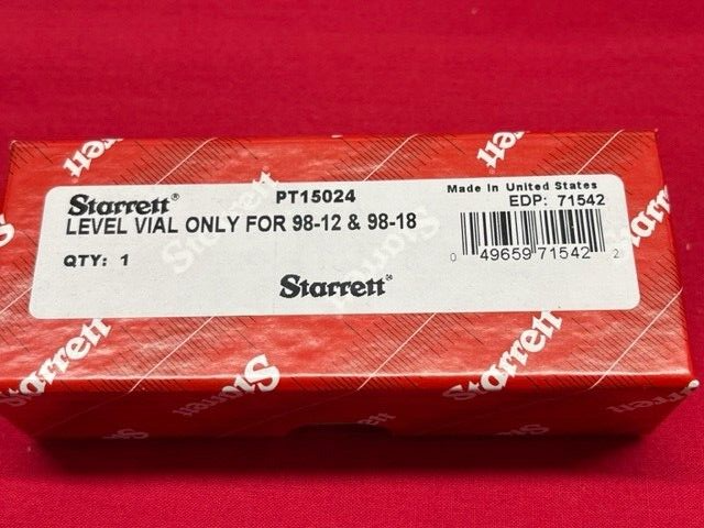 Starrett PT15024 Level Vial Only for 98-12 & 98-18 Machinists Level IN ...