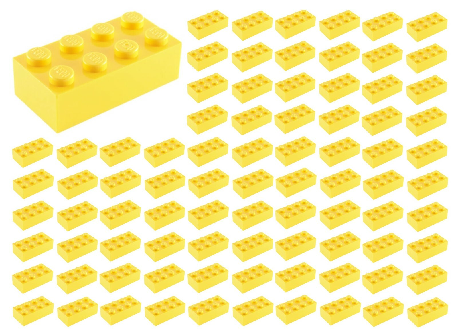 ☀️100 NEW LEGO 2x4 YELLOW Bricks (ID 3001) BULK Parts SUN | eBay