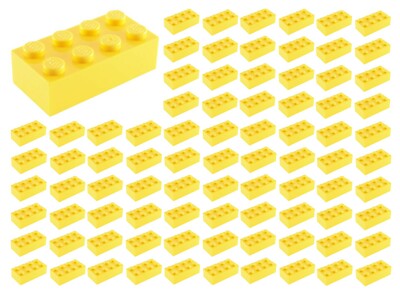 ☀️100 NEW LEGO 2x4 YELLOW Bricks (ID 3001) BULK Parts SUN | eBay