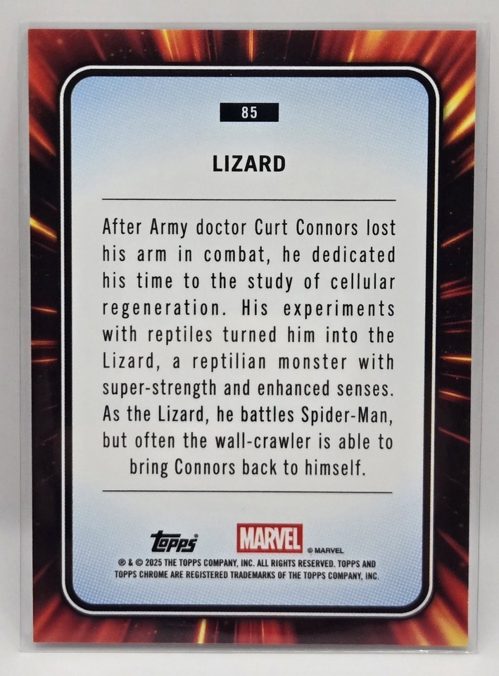 2025 Topps Chrome Marvel Lizard Blue And Red Spider Web /62 Refractor ...