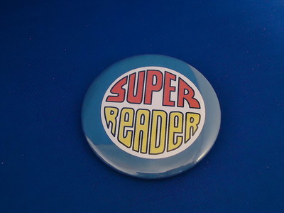 "SUPER READER" Lot of 3 BUTTONS pins pinbacks 2 1/4" badge award SCHOOL ...