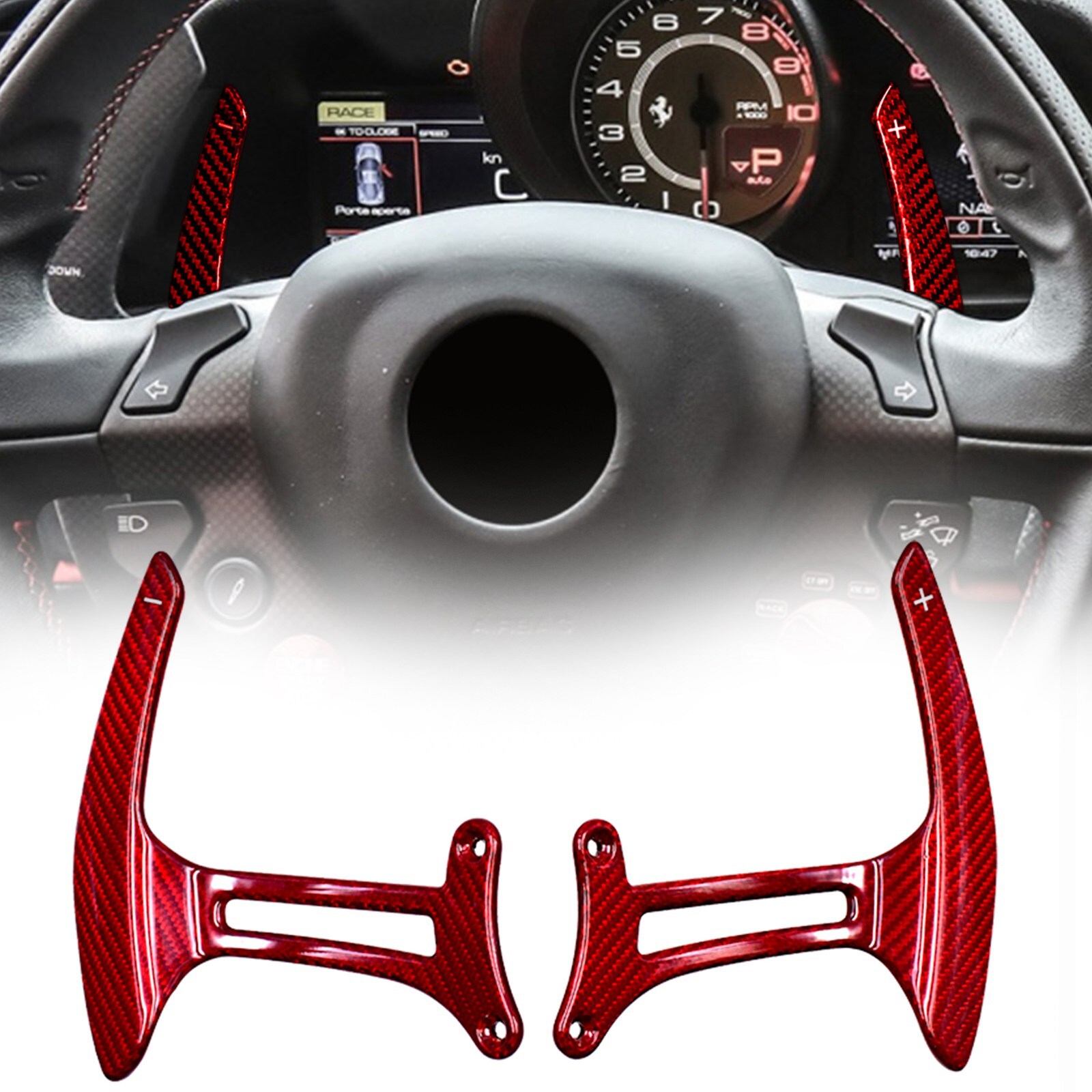 Steering Wheel Shift Paddle Panel Cowling 100% Carbon Fiber For Ferrari ...