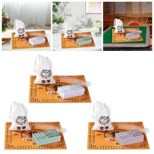 Mini mAh Jong Game Set Portable 144 Tiles for Holiday Chinese New Year ...