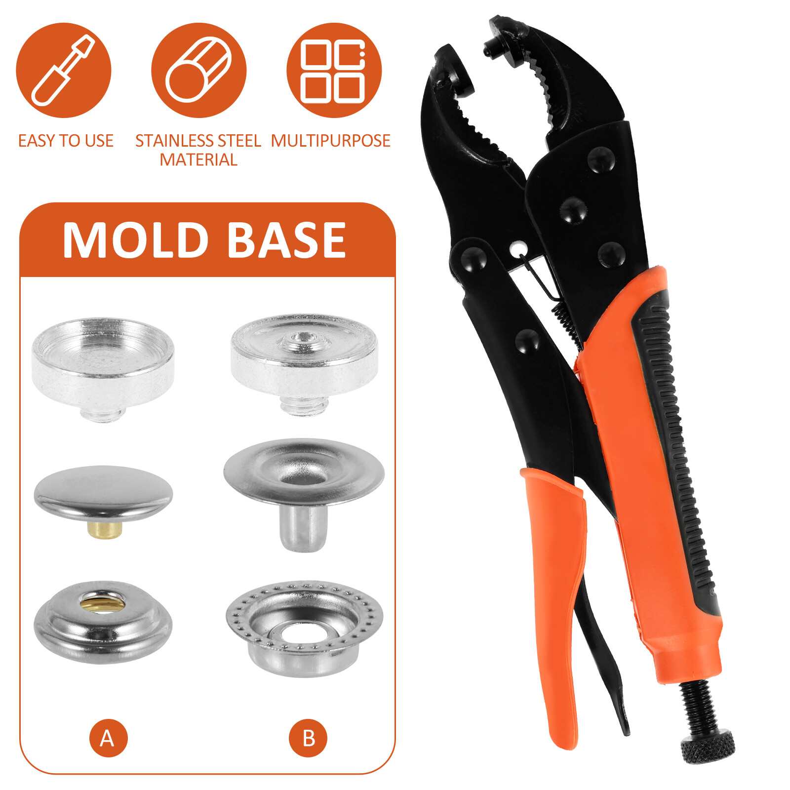 144Pcs Snap Fastener Tool Kit Heavy Duty Snap Button Tool with 140 ...