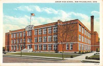 New Philadelphia Ohio Junior High School Street View Antique Postcard ...