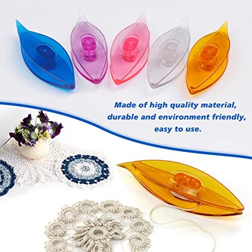 Tatting Shuttle Kit 10 Pcs Plastic Tatting Shuttle With Beading Needles ...