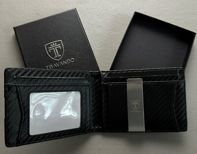 TRAVANDO PU Leather RFID BLOCKER Slim Minimalist MONEY CLIP Black ...