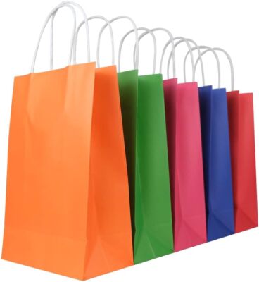30pcs Kraft Paper Bags Party Gift Bags Midium Size w. Handles 5colors ...