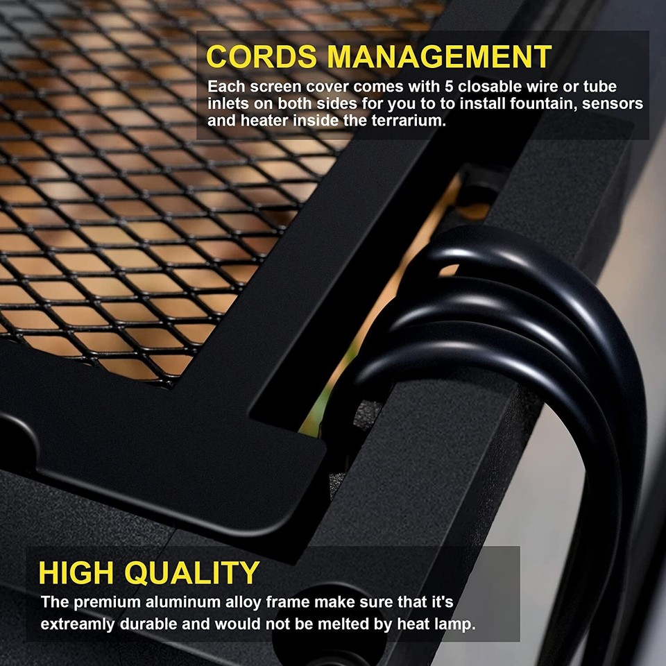 Professional Glass Terrarium Reptile Habitat Tank Aluminum Alloy Frame ...