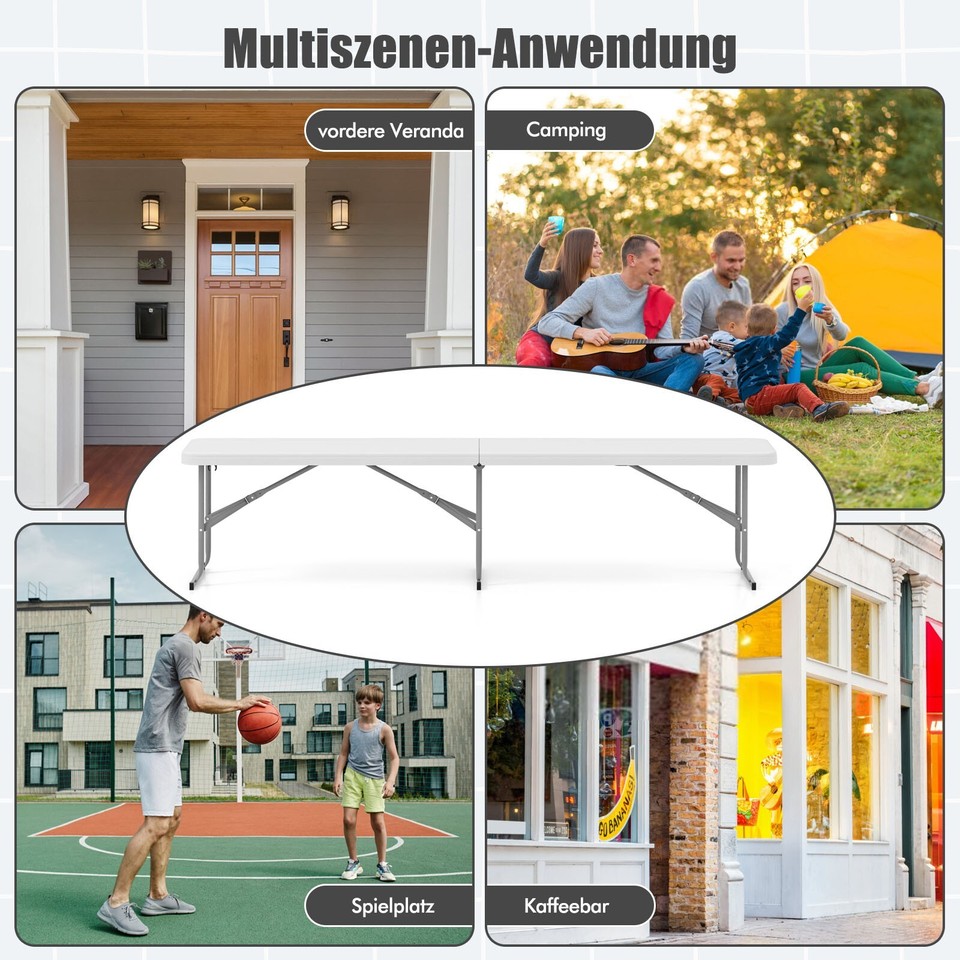 Bierbank klappbar 182 cm aus Kunststoff Bierzeltbank Gartenbank ...