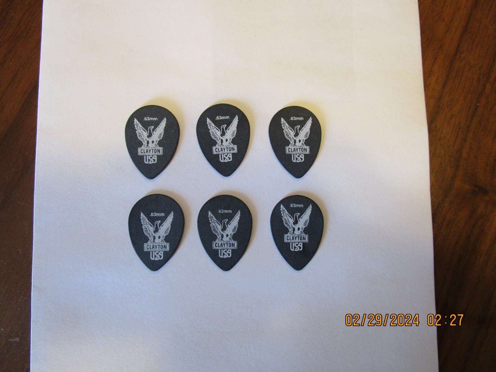 6 Pack Clayton Black Raven Guitar Picks 358 Shape - .63mm #1099 | eBay