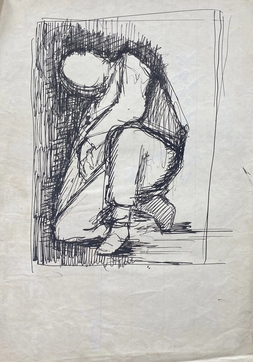 Kneeling Man Drawing