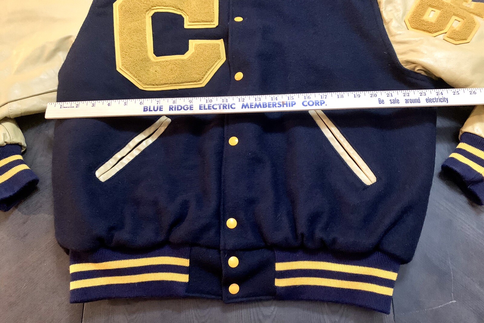 Vintage Letterman Jacket Blue & Yellow / Gold #95 On … - Gem