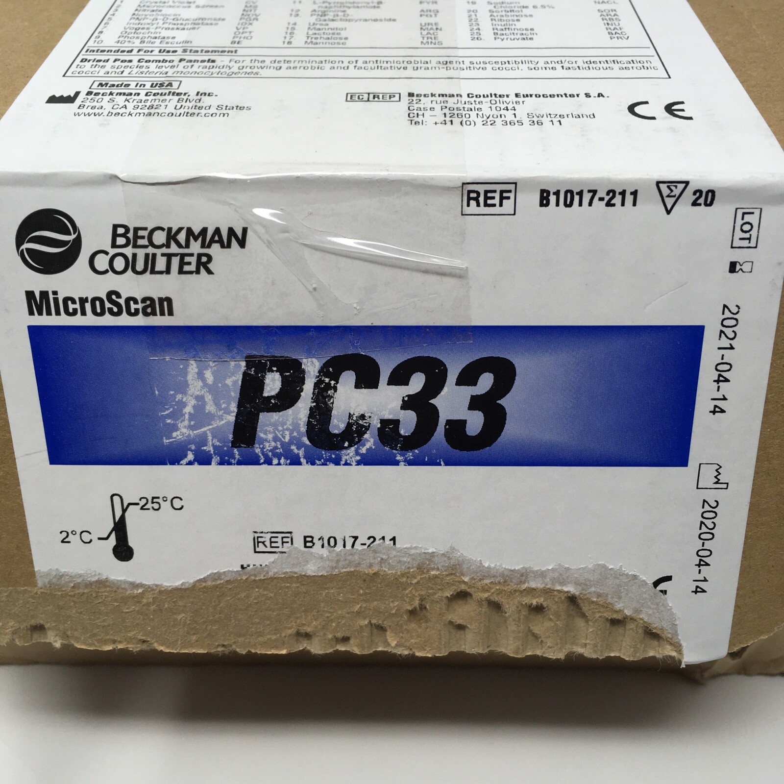 Lot 10 NEW Beckman Coulter PC33 Microscan B1017-211 Pos Combo Panel ...
