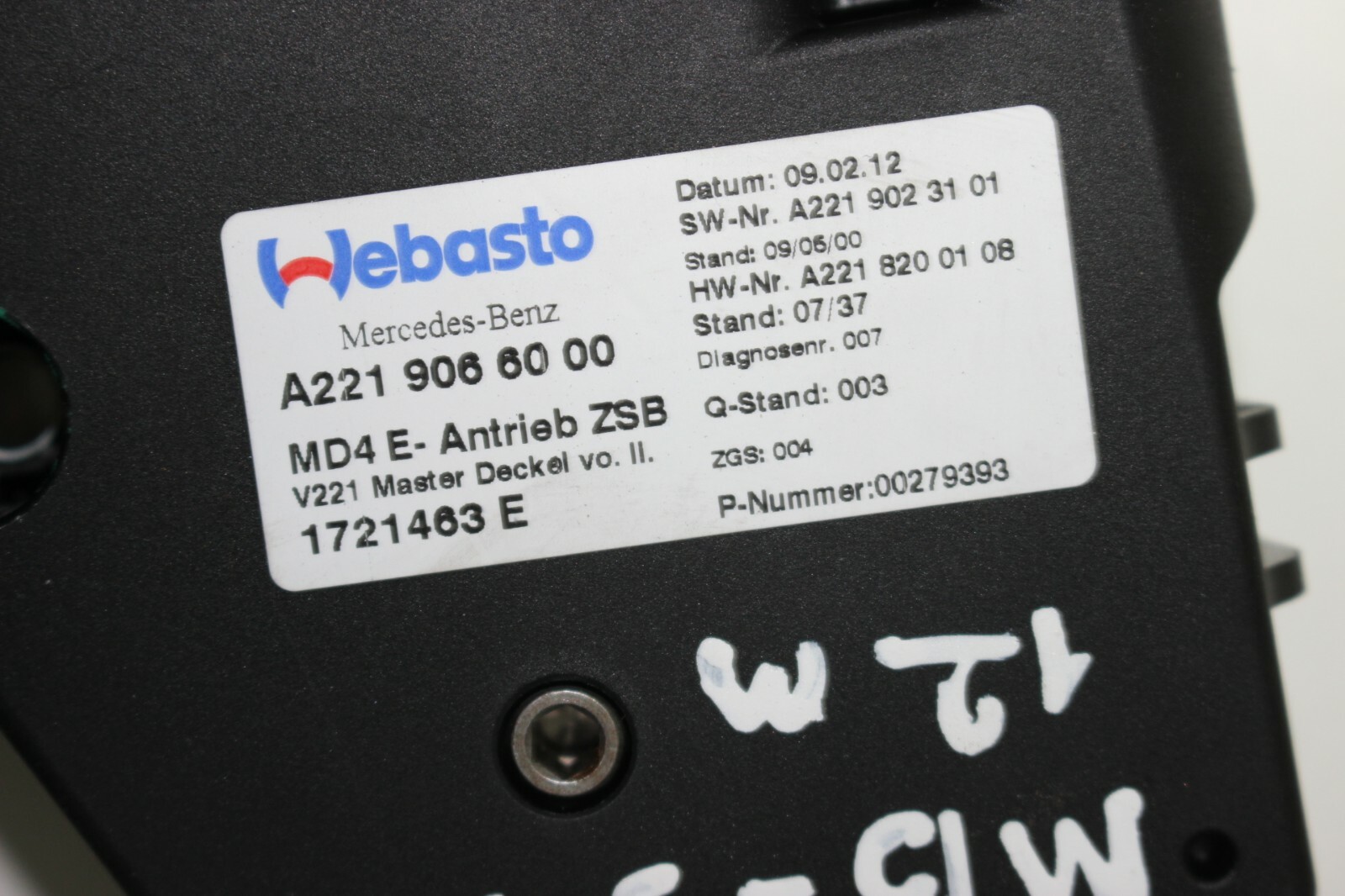 2012 Mercedes W221 CLASSE S / Verre Housse Gear Moteur A2219066000 | eBay