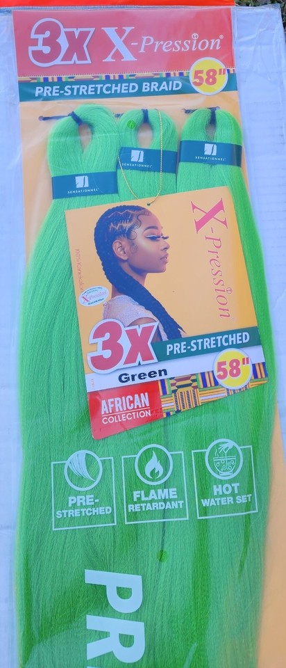 X-pression Xpression Expression 100% Kanekalon 3X Braiding Hair Pre ...