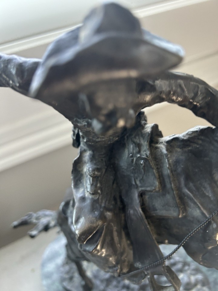 Bronco Buster Bronze Statue Sculpture by "Frederic Remington" -13-1/2 ...