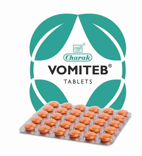 300 X Charak Vomiteb Tablets for Nausea & Vomiting - Pack of 10 X 30 ...