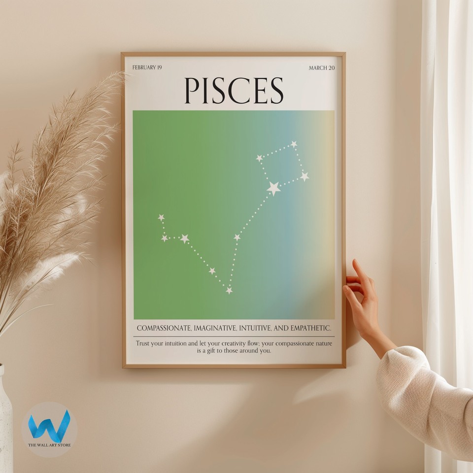 Pisces Zodiac Wall Art Poster - Astrology Constellation Print | eBay ...