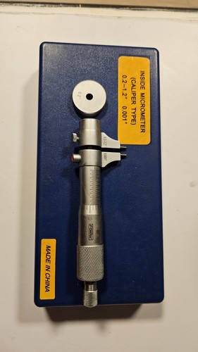 Fowler .2-1.2 Inch Inside Micrometer Complete With Case, Ring Gage, And ...