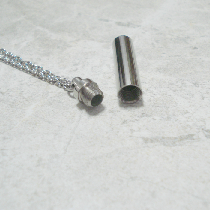 THREE Small Capsule Container Pendant Necklaces Storage Cylinder ...