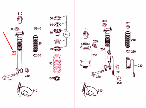 MERCEDES-BENZ ML W166 Rear Shock Absorber A1663201130 NEW GENUINE | eBay