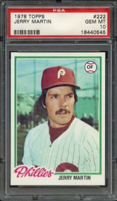 1978 TOPPS 222 JERRY MARTIN PSA GEM MT 10 BB | eBay
