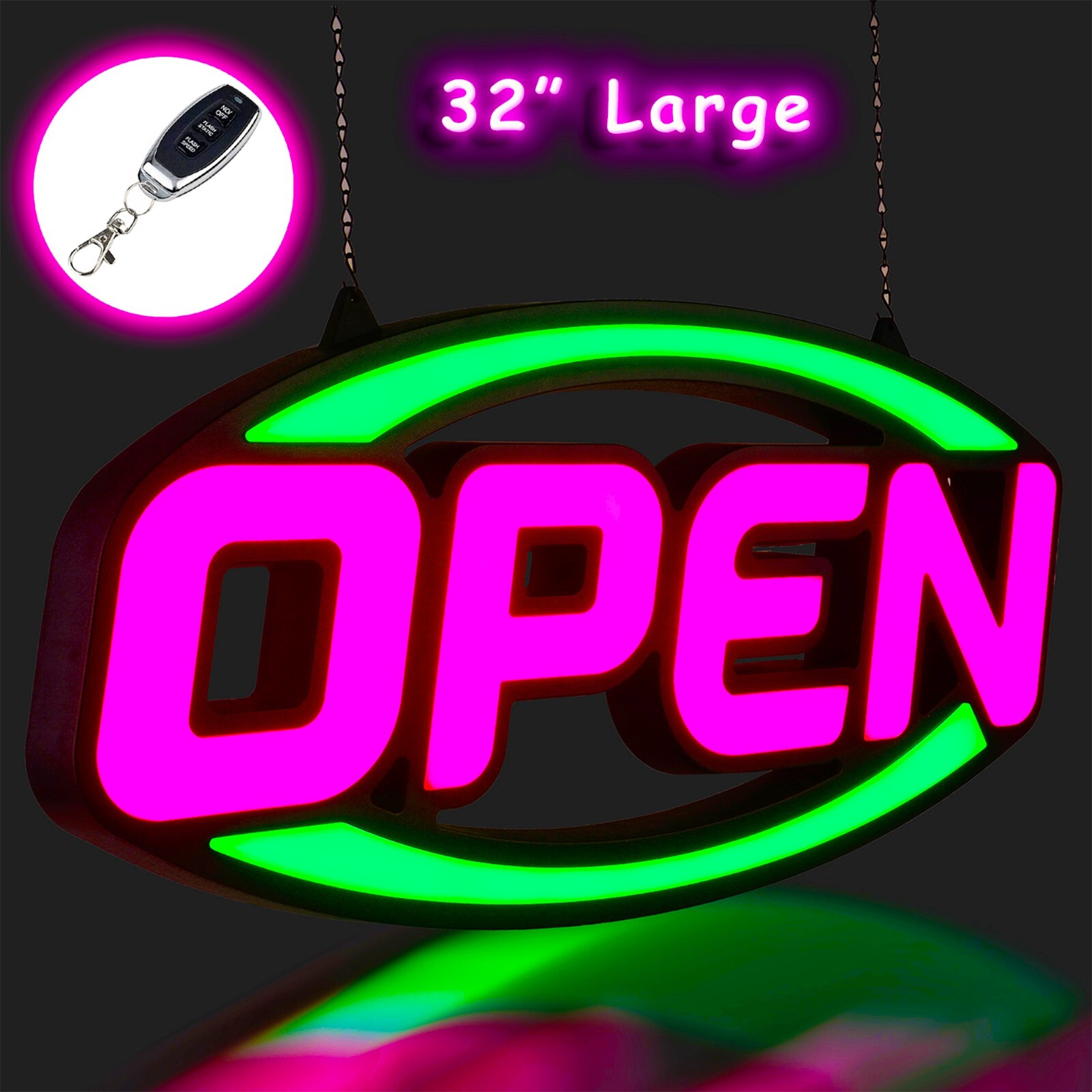 Large LED Neon Open Sign 32" Light Bright for Restaurant Bar Store Shop ...