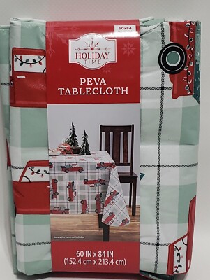 Holiday Time 60"x 84" Rectangle PEVA Tablecloth | eBay