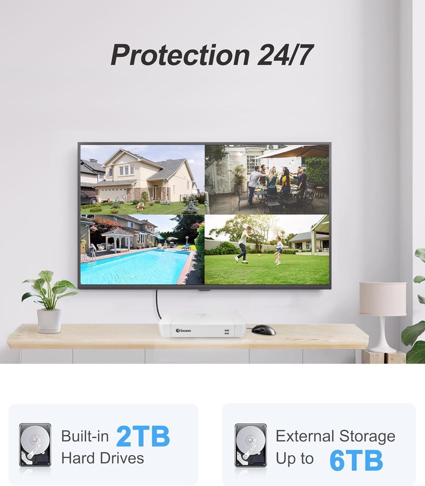 Swann 4K 8Channel Security Camera System NVR Recorder nvr-8580 Security ...