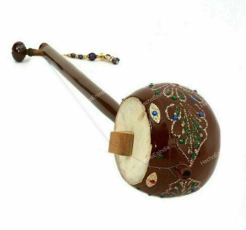 Indian Handmade Music Instrument Iktara 20"Inch Designer Tumbi With ...