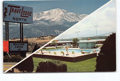 Travelodge Motel Pool Nevada Ave Colorado Springs CO Chrome Postcard ...