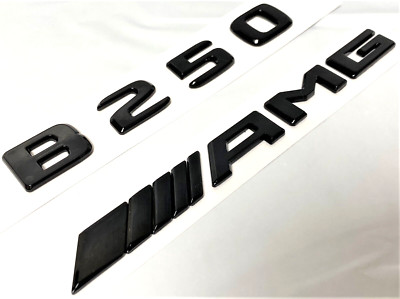 BLACK B250 + AMG FOR MERCEDES REAR TRUNK EMBLEM BADGE NAMEPLATE DECAL ...