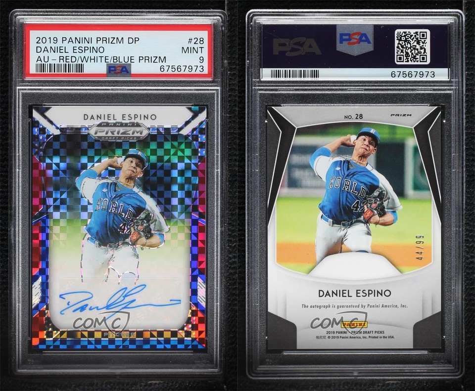 2019 Prizm Draft Picks Red White & Blue /99 Daniel Espino PSA 9 MINT ...