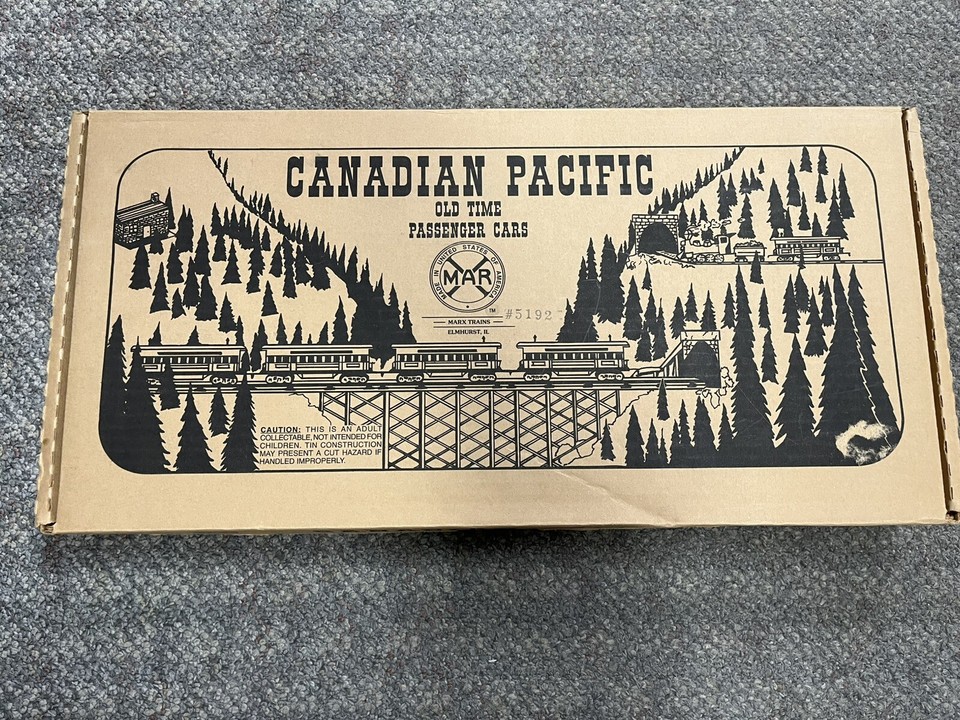 + Marx O Gauge Canadian Pacific Old Time Passenger Cars Set 5192 w/ Box ...