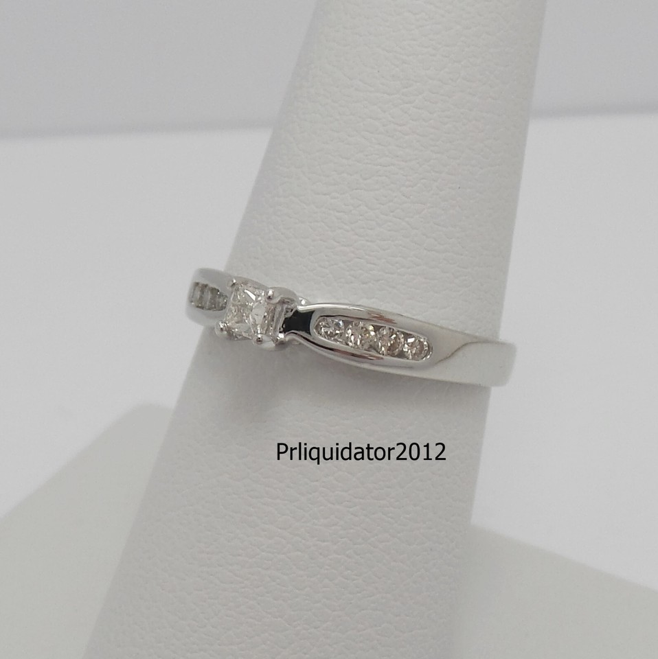 1/5CT Natural Diamond Solitaire Engagement Wedding Bridal Ring 10K ...