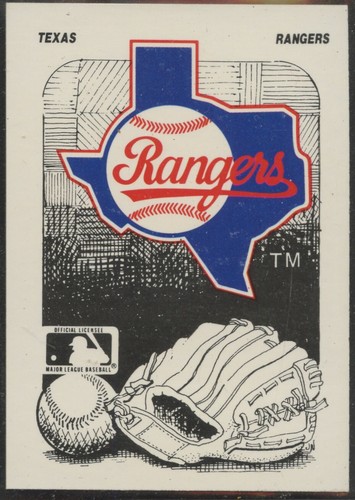 1989 Fleer Stickers Texas Rangers Front Indians/Reds Back | eBay